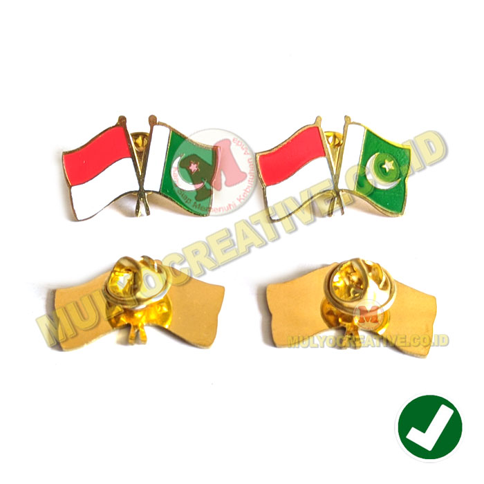 Pin Bendera Persahabatan Negara Indonesia Dan Pakistan Pin Cross Flag ...