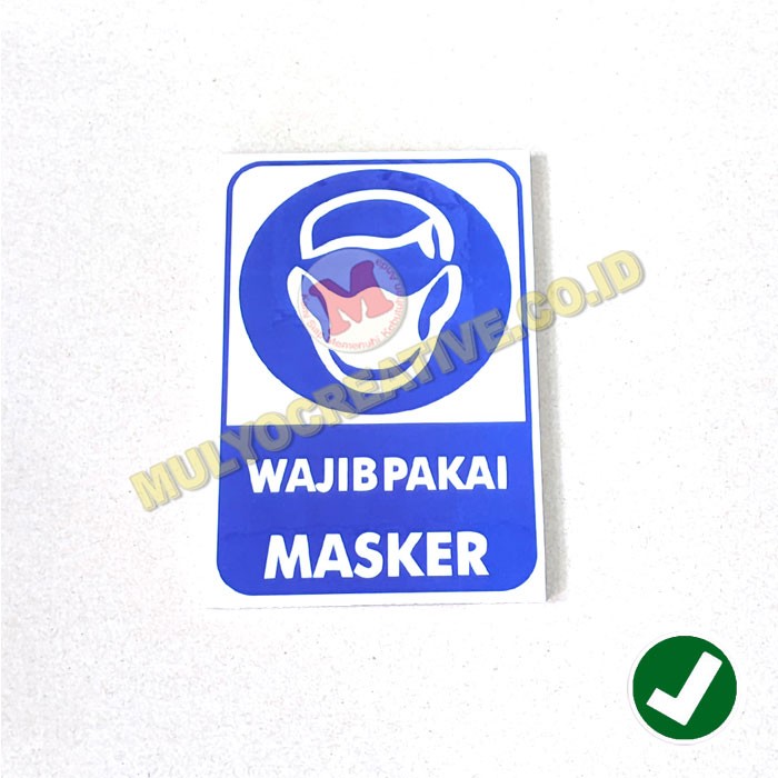 Order Papan Akrilik – Papan Peringatan – Sign Wajib Pake Masker | pesan ...