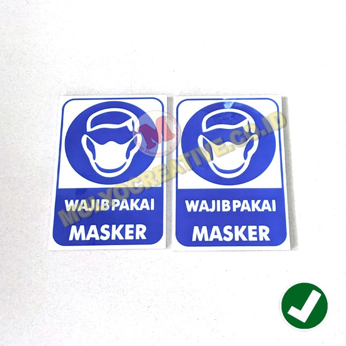 Order Papan Akrilik – Papan Peringatan – Sign Wajib Pake Masker | pesan ...