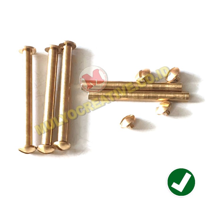 Jual Mur Baut Sabuk Kulit Ukuran 50mm – Paku Baut Jilid 5 Cm – Gold ...
