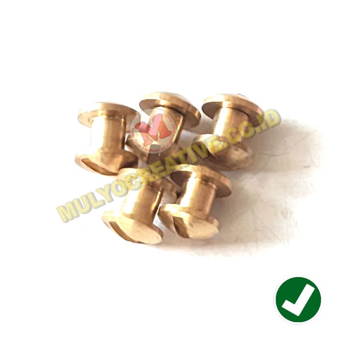 Jual Mur Baut Sabuk Kulit Ukuran 5mm – Paku Baut Jilid 0.5 Cm – Gold ...