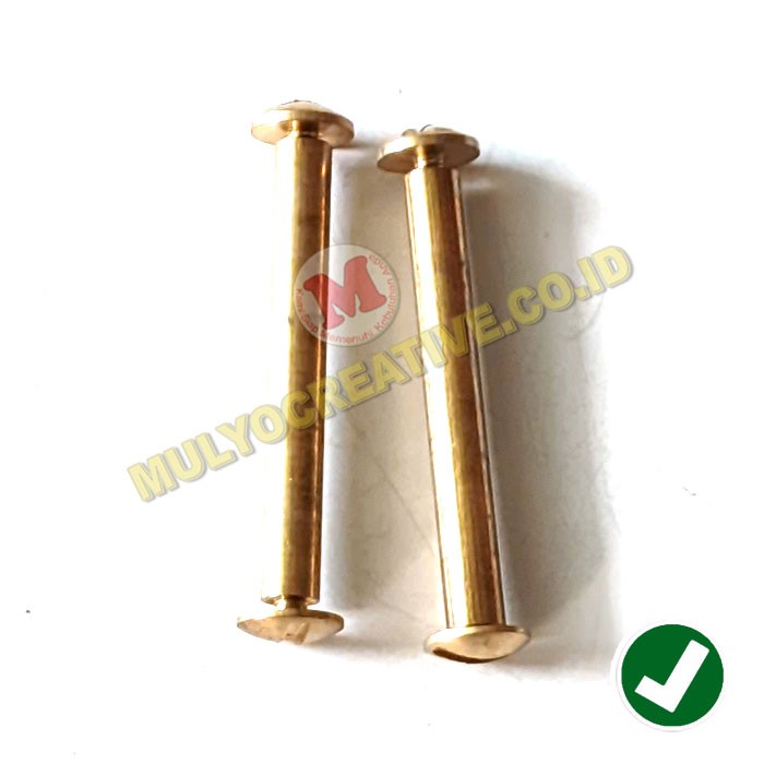 Jual Mur Baut Sabuk Kulit Ukuran 40mm – Paku Baut Jilid 4 Cm – Gold ...